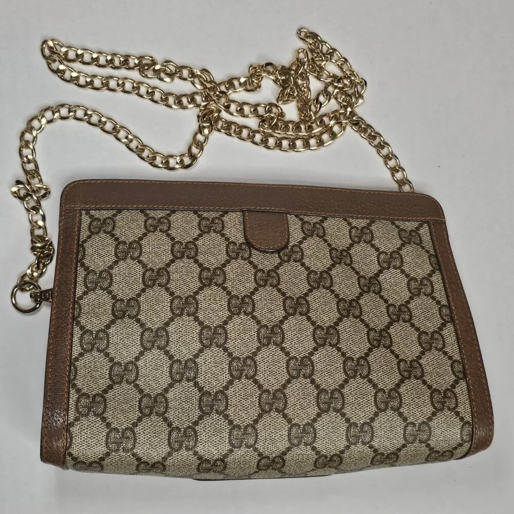 Gucci | Bags | Vtg Gucci Gg Supreme Monogram Chain Shoulder Crossbody ...